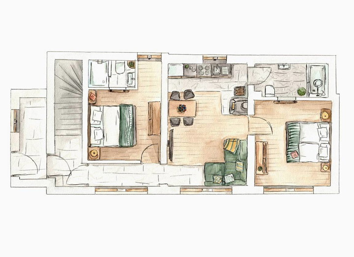 60 M² Apartament ∙ 2 Sypialnie ∙ 4 Gości - Königssee