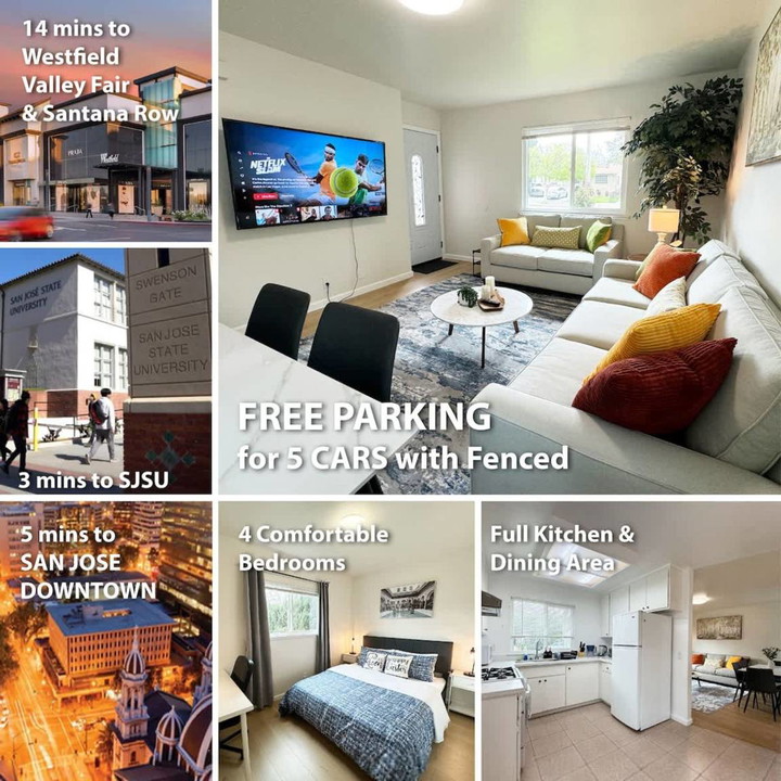 Apartment ∙ 4 Bedrooms ∙ 8 Guests - San Jose, CA