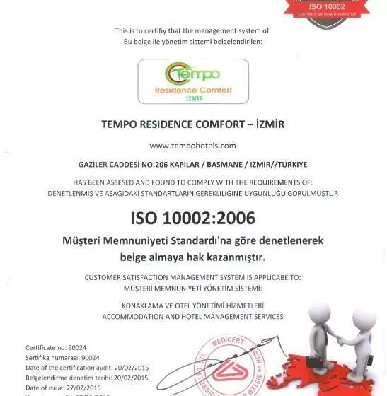 Hôtel Tempo Residence Comfort Izmir - Измир