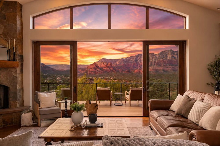 Tuscan Red Rock Overlook | Luxury Wellness Villa - 2 Pools, 2 Waterfalls, Spa, Sauna, Fire Features, Massage Chairs & Salt Room! - Sedona, AZ
