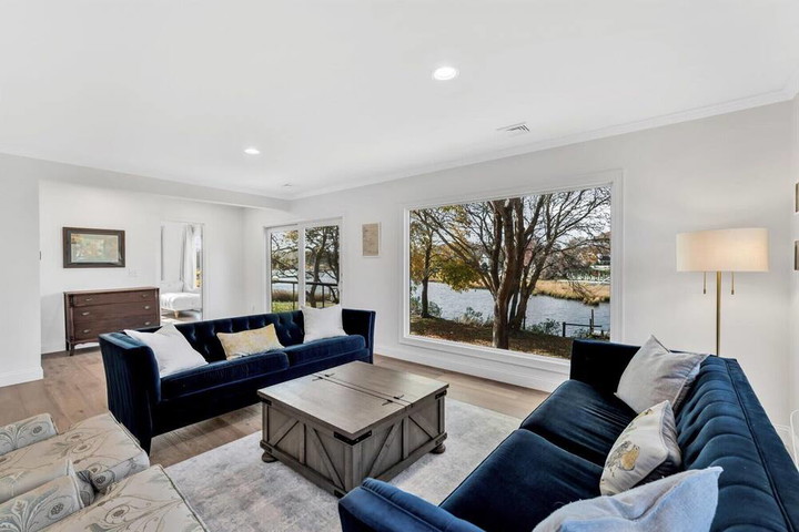 Waterfront Retreat With Private Dock And Fire Pit  |  Sleeps 8, Outdoor Dining, Spa-style Primary, Chefs Kitchen W/ Dual Dishwashers, Gas Fireplace, River Views, Bright Open Layout, Central A/c, Perfect Coastal Escape For Families, 24 Hr Hospitality - Martha's Vineyard, MA