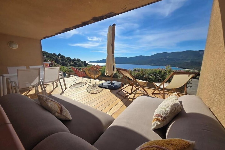 Bel Appartement Climatisé Vue Imprenable Sur La Mer, Terrasse, Wifi - Serra-di-Ferro