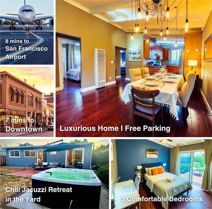 3b Achome /Parking/wifi Fully Fenced Yard /Jacuzzi - San Mateo, CA