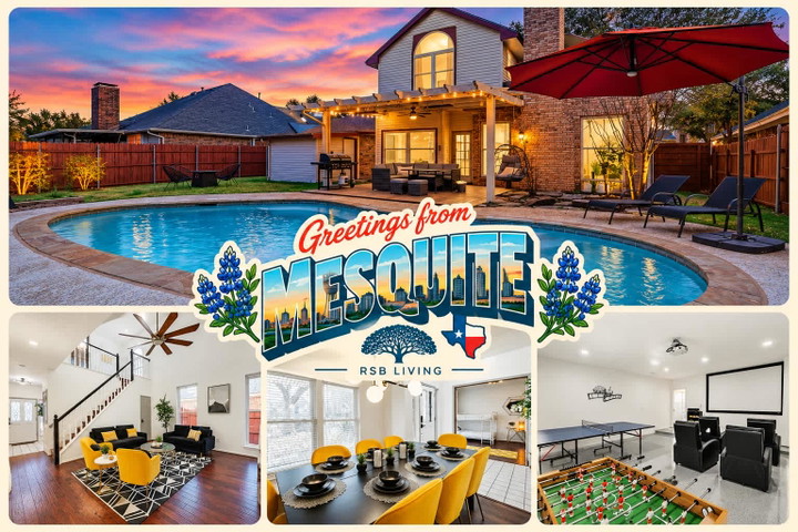 Glamorous 4br/2.5b Home With Pool, Game Room & Fire Pit - Mesquite, TX