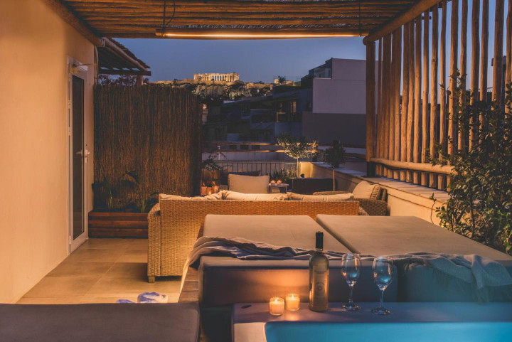 Luxury Apartment With Acropolis View Terrace And Jacuzzi In The Heart Of Athens - Living Stone Azurite - Athen