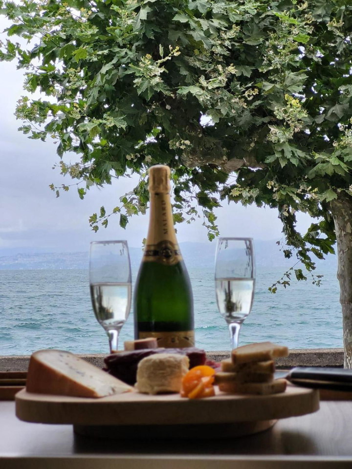 Bord De Lac Plage Vue Lac Leman Lac Geneva Paddle - Lac Léman