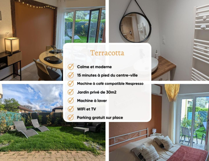 ÉLégant Et Calme Avec Clim Et Jardin Privé - Appartement Terracotta - Haute-Savoie