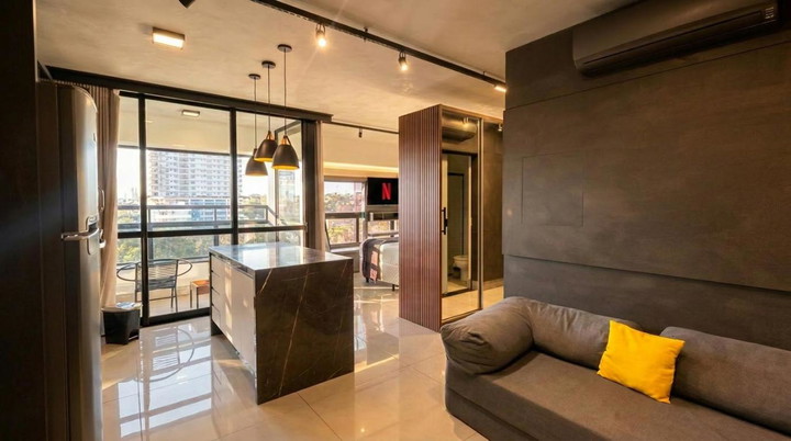 Vista Ampla E Estilo Industrial Nesse Lindo Loft - Campo Grande