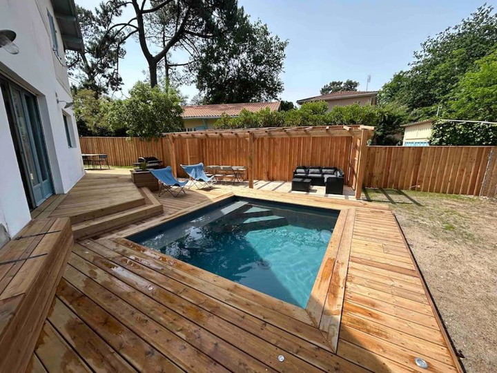 Charmante Maison Aux Abatilles-piscine-8 Pers - Cap Ferret