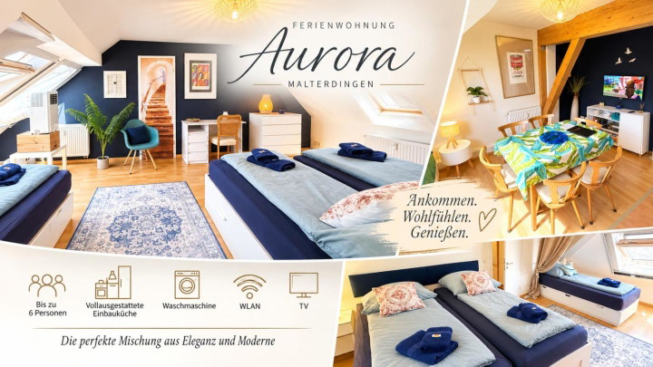 Ferienwohnung Aurora - Wlan, 2 Schlafzimmer, Tv, Küche, Bad, Waschmaschine - Kenzingen