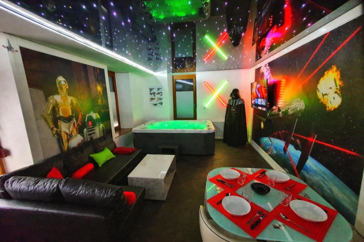 Galaxy Spa-4 Pers-jacuzzi-insolite-parking-jardin-clim-colmar - Ribeauvillé