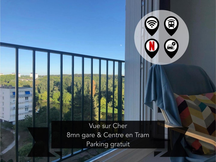T2 Lumineux Vue Sur Cher, 8mn Gare & Centre - Joué-lès-Tours