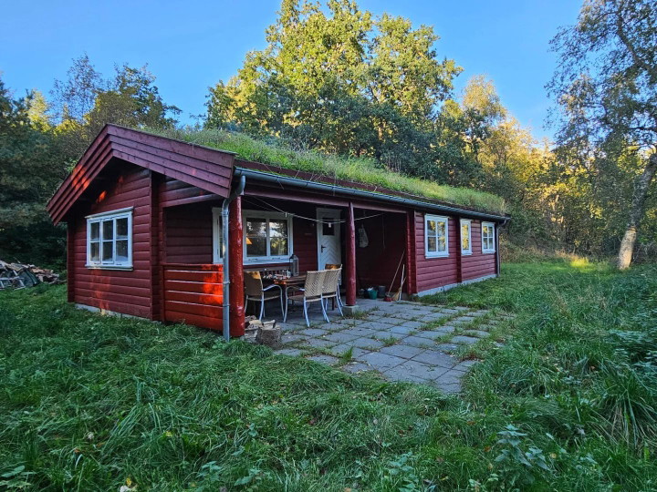 Charming Norwegian Log Cabin With Grass Roof - Danemark