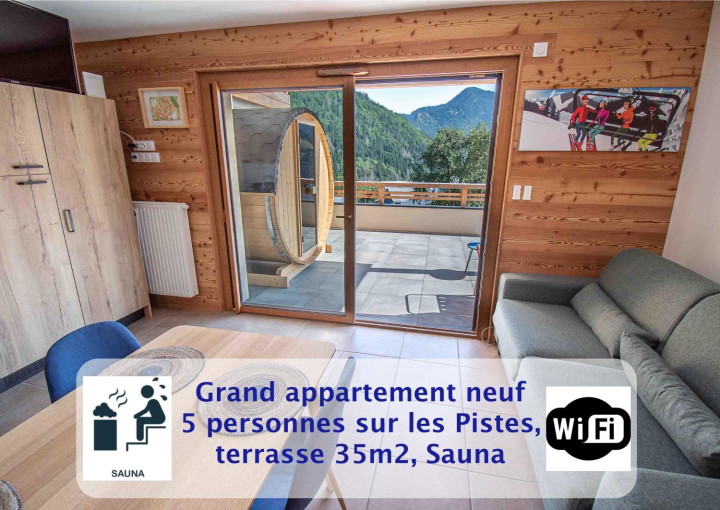 Dans Résidence Neuve Le Snow Roc Sur Les Pistes, Grand Studio Cosy 5 Pers Avec Terrasse Panoramique, Sauna, Wifi - Saint-Jean-d'Aulps