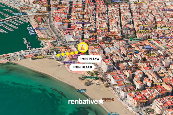 Rentafive - Centro - 1min Playa - Ascensor - Santa Pola