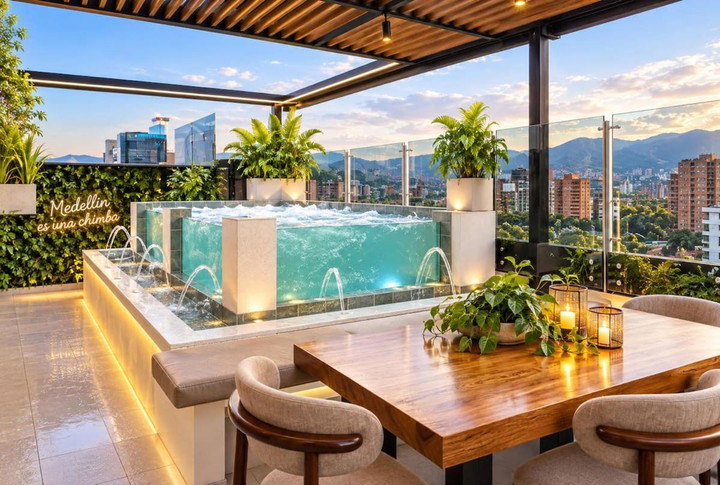 Penthouse En El Poblado, Con Jacuzzi Y Aire Acondicionado - Medellín