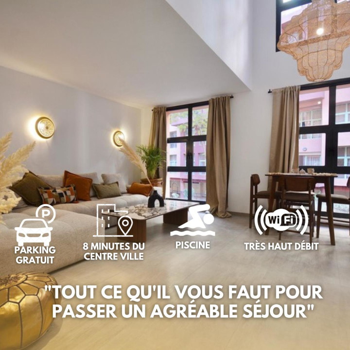 M17-le Duplex-balcon-piscine-majorelle - Marrákes