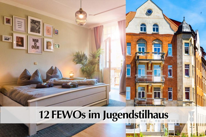12 Fewos Im Jugendstilhaus Mit Aufzug, Großer Terrasse, Kingsize-betten, 250mbts Wlan, 55 Zoll Smart-tv - Nur Ein Kurzer Spaziergang Durch Den Park Venedig Zur Krämerbrücke - Gaststätte Im Haus - Erfurt