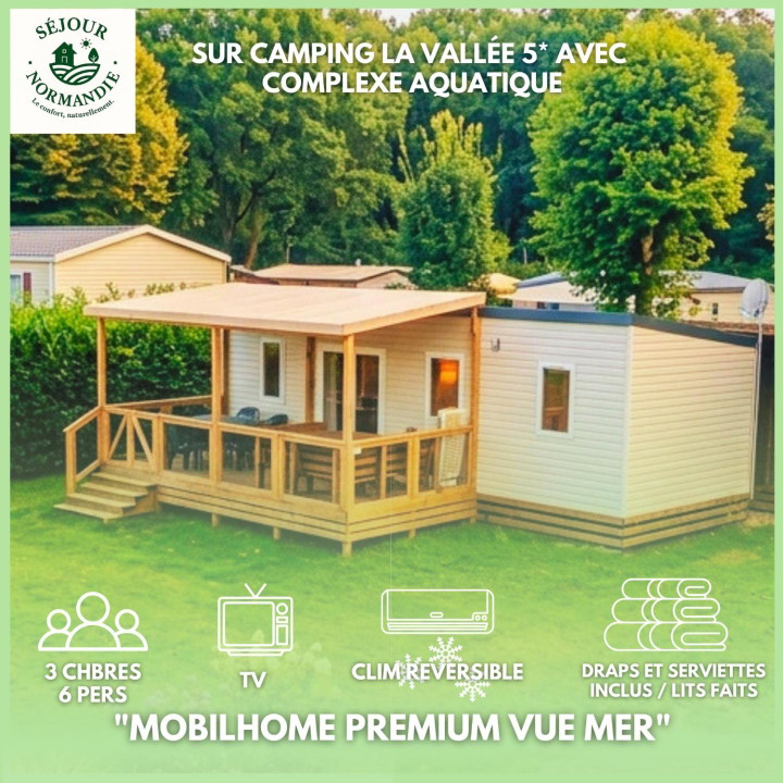 Houlgate- 216 - Mobilhome Premium 6 Personnes Camping 5 éToiles - Séjour Normandie - Paris Eure Gestion - Houlgate