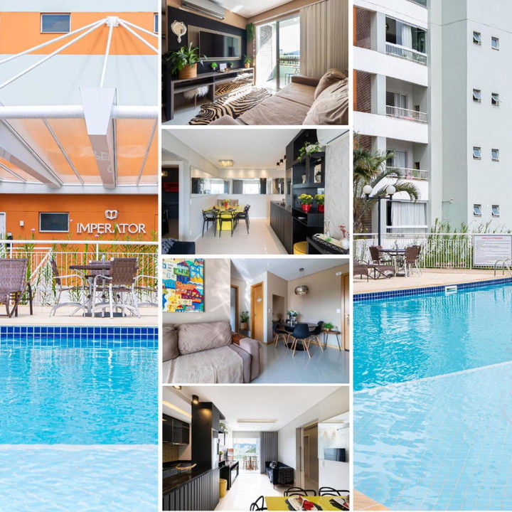 Apto A 10 Min Da Vila Germânica, Dois Quartos, Salas De Estar E Jantar, Cozinha Completa, Sacada Com Churrasqueira, Wi-fi, Piscina, Academia, Mercadinho 24 Horas E Vaga De Garagem - Gaspar