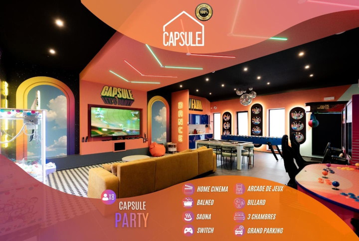 Capsule Party - Arcade Balnéo Karaoké Billard Babyfoot Géant - La Louvière