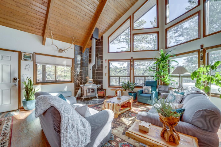 Deck & Scenic Views: Munds Park A-frame Cabin - Munds Park, AZ