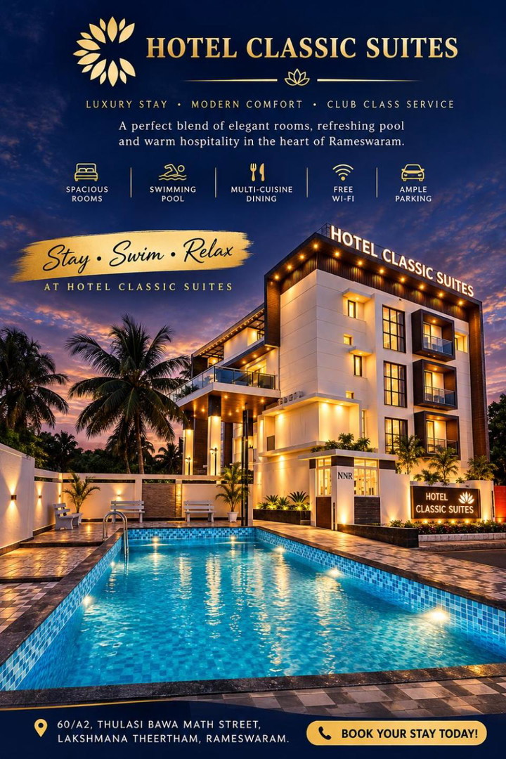 Hotel Classic Suites With Swimming Pool - Rameswaram