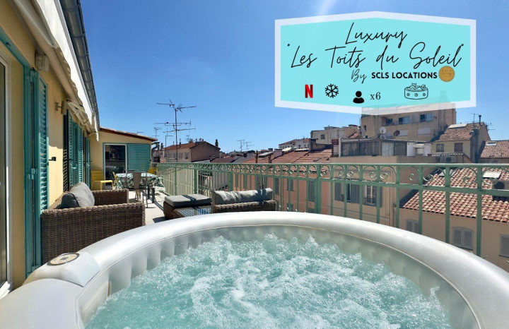 Luxury Duplex Scls - Wifi, Clim, Jacuzzi, Centre Ville - Roquefort-les-Pins