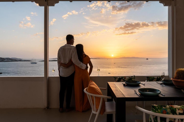 Yalos Mykonos 3 Bedroom Luxury Home In Mykonos Town With Sea & Sunset View - Mykonos