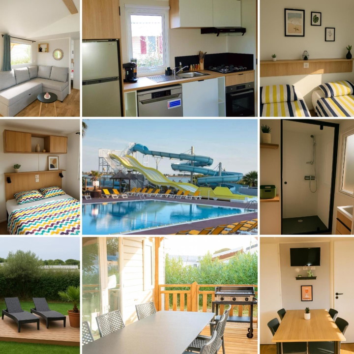 Mobil-home 6 Pers Neuf,3 Chambres, Clim, Terrasse & Piscines - Montpellier