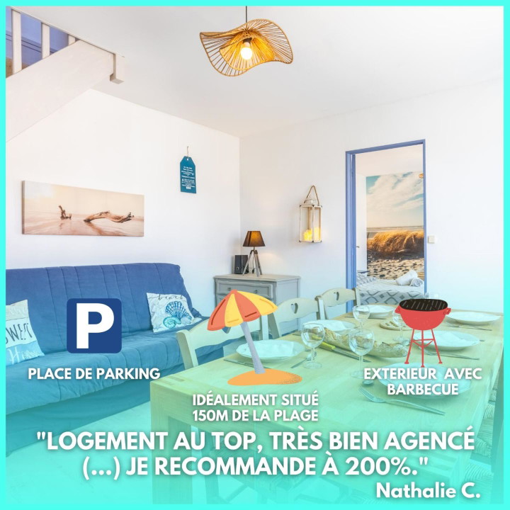 La Dune - 100m Plage - Parking - Terrasse & Bbq - Angoulins