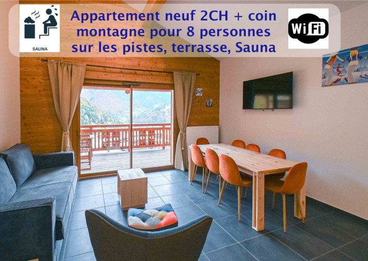 Dans Résidence Neuve Le Snow Roc Sur Les Pistes, Appartement 8 Personnes 2 Chambres Et Coin Montagne Avec Terrasse Wifi Et Sauna - Hirmentaz