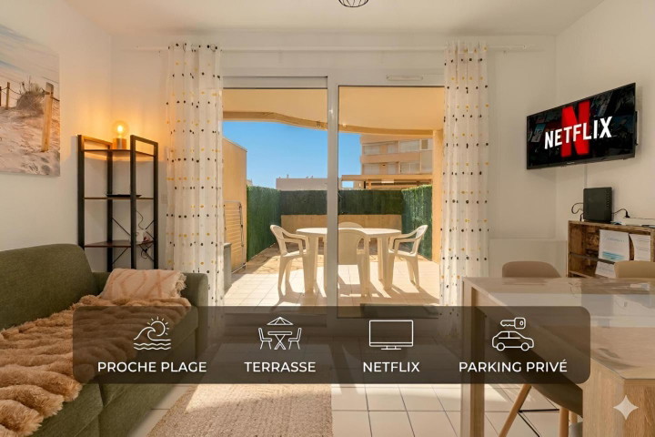 Le Sirocco - Parking - Terrasse - Accès Plage - Valras-Plage