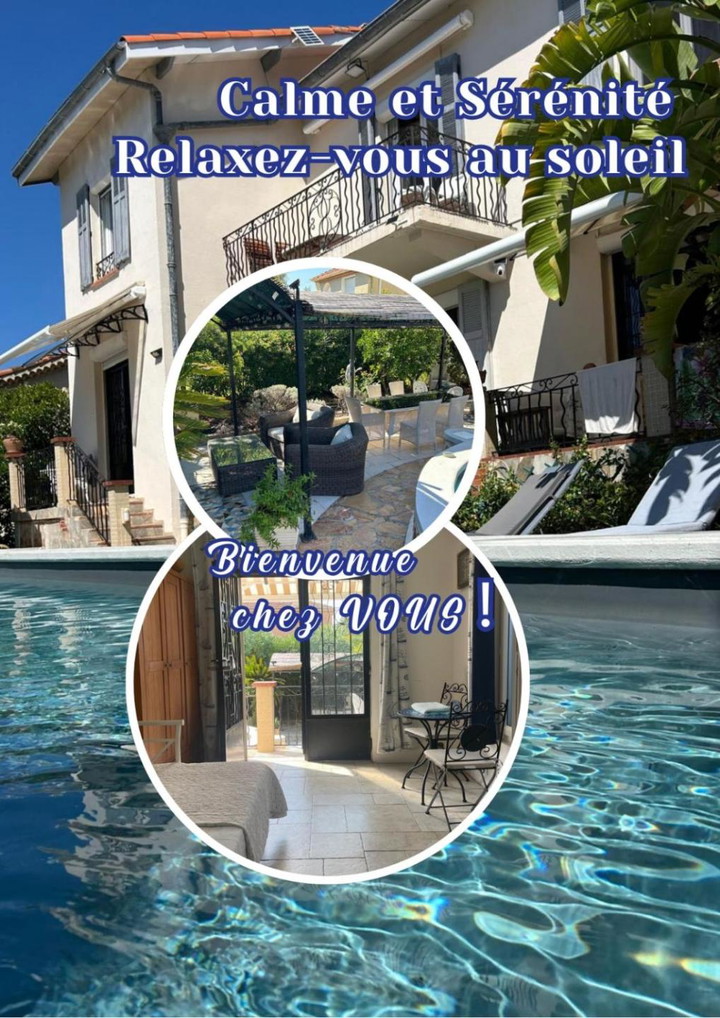 Très Beau Studio Lumineux Dans Villa Avec Piscine - Antibes