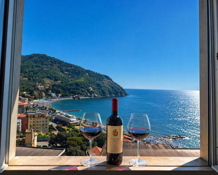 Ocean View Flat With Wi-fi, Ac And Elevator To Town - Levanto