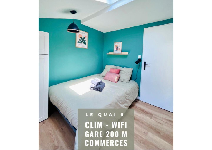 Le Quai 6 - Studio Neuf Calme Lumineux - Clim - Wifi - Gare à 200m - Lot-et-Garonne
