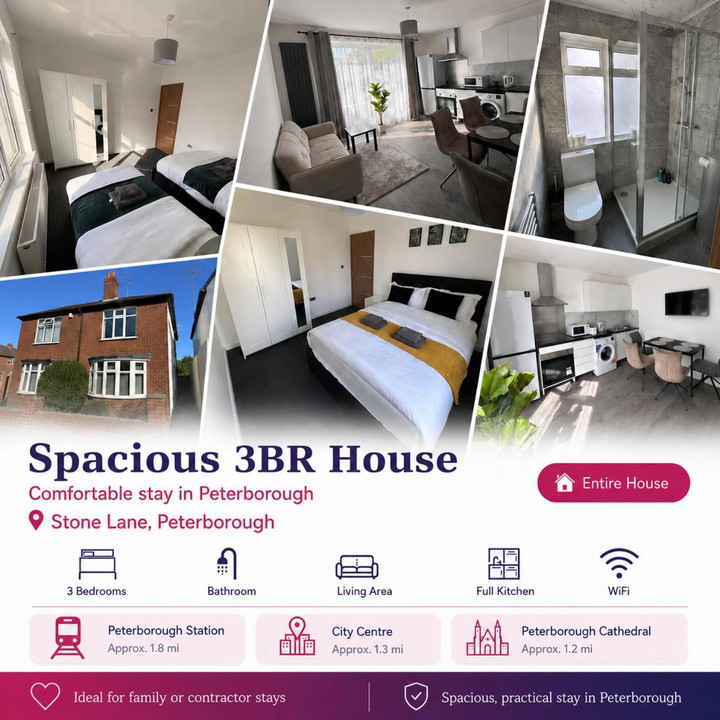 Spacious 3br House Peterborough - Peterborough