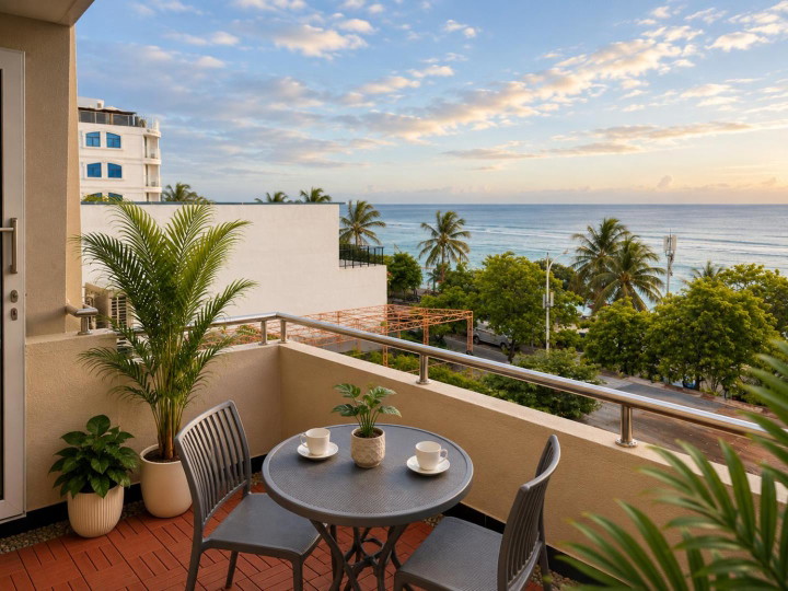 10-min Airport Shuttle, 1-min Beach, 2br Seaview Terrace & Smartlock - Breezy Home - Maldives