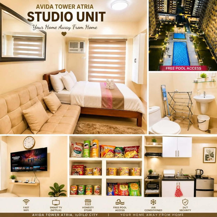 1133 Tower 4 Avida Atria Iloilo Pool View Comfy Cozy Central Studio Unit - Iloilo City