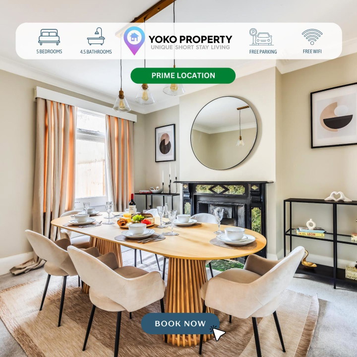 Beautiful 5 Bedroom 4 Bathroom House In W6 By Yoko Property - 10 Minute's To Central London - Free Parking, Fast Wifi, Work Desks And Smarttvs With Disney And Netflix - Hampton