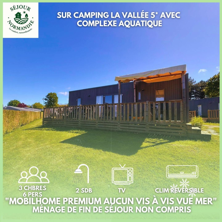 Houlgate - 254 - Rare Vue Mer Magnifique Mobilhome 6 Pers 3 Chambres 2 Sdb Sur Camping 5 éToiles - Houlgate