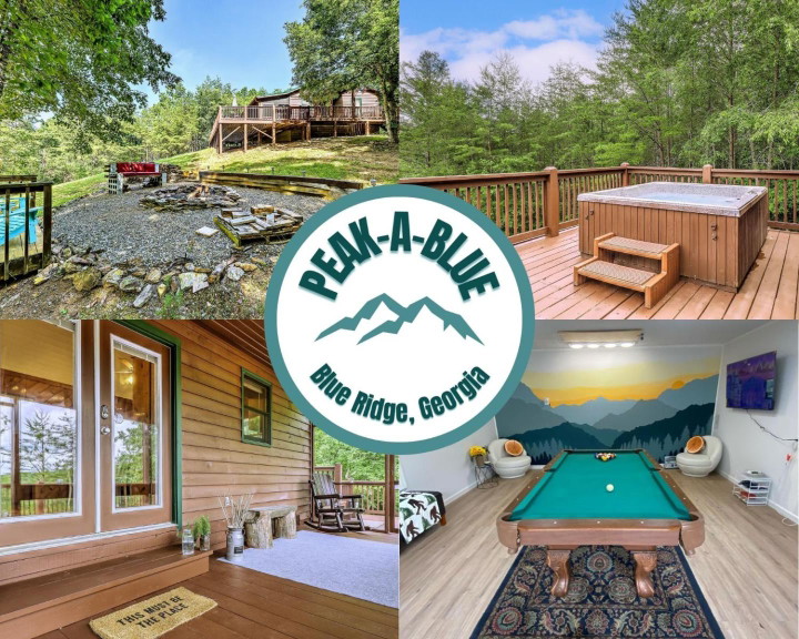 Peak-a-blue Cabin - Watch Movies From Hot Tub, Mountain View, Bigfoot Bunker Game Room, Fire Pit, Oversized Deck, Screened-in Porch - Mineral Bluff, GA