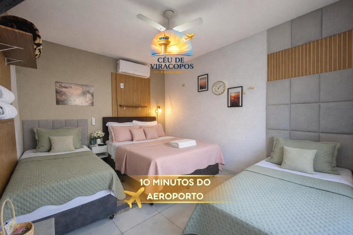 Quarto Quádruplo Família 8 Min Aeroporto Em Pousada - Hortolândia