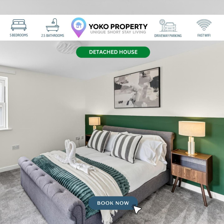 The Russet • Detached 5 Bedroom House • Driveway Parking • Sky Tv • Work Desk • Yoko Property - Bedford