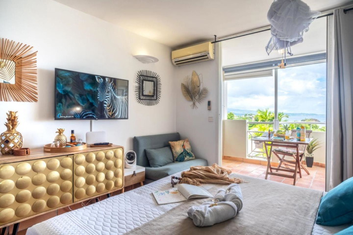 Ti Iguane - Studio Climatisé Avec Balcon Vue Mer & Piscine - Tartane - Martinique