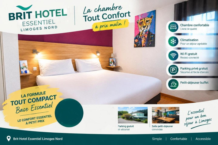 Brit Hôtel Essentiel Limoges Nord Calme, Parking Gratuit, Accès Rapide A20 - Limoges