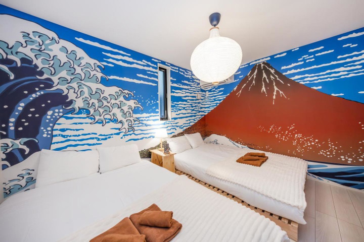 Skywind Heaven Hokusai Ukiyoe Villa, Skytree Rooftop View, 6 Min Walk, 110sqm, 3br 5 Beds, Free Parking - Asakusa