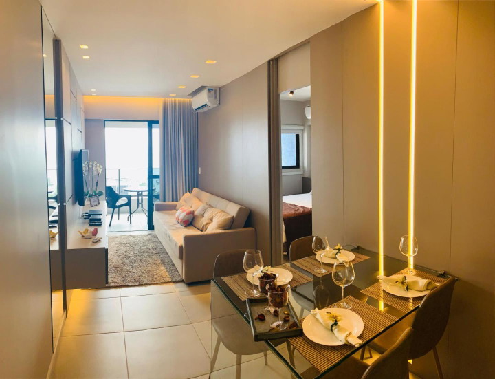 Luxo 710-quarto E Sala Com Varanda De Frente Mar - Maceió