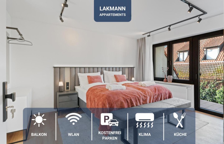 1-2 Personen - Parkplatz - Fahrradgarage - Zentrum - Küche - Balkon - Klima - Landau