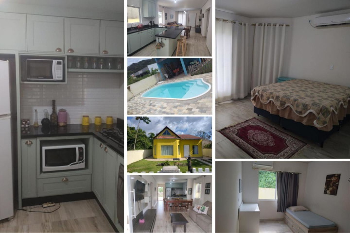 Casa 700m Da Praia, Ideal Para Família, 3 Quartos , Piscina, Ar Condicionado, Churrasqueira, Wi Fi, Estacionamento, Até 10 Pessoas, - Itapoá